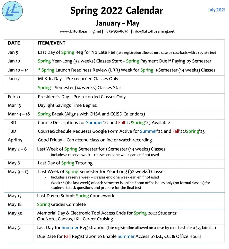 Calendar – Testing for July 2021 – r2